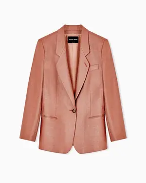 Giorgio Armani Silk And Wool Single-breasted Jacket - Orange