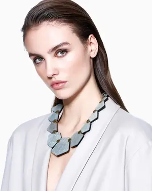 Giorgio Armani Resin And Metal Choker Necklace - Grey