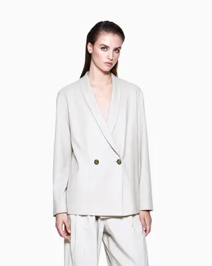 Giorgio Armani Double-breasted Wool Jacket - Grey