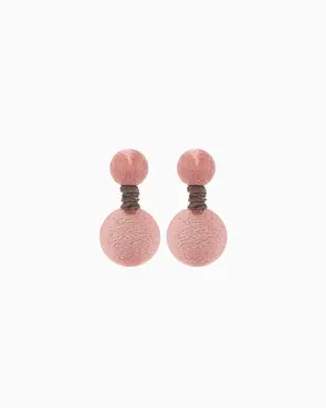 Giorgio Armani Earrings With Fabric-effect Circular Pendant - Orange