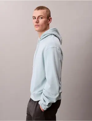 Calvin Klein Cotton Terry Blend Sleep Hoodie - Cloud Blue