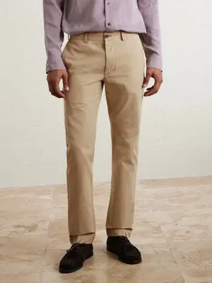 Sid Mashburn Straight-leg Garment-dyed Cotton-twill Trousers