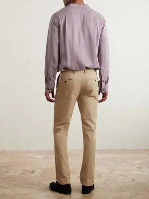Sid Mashburn Straight-leg Garment-dyed Cotton-twill Trousers