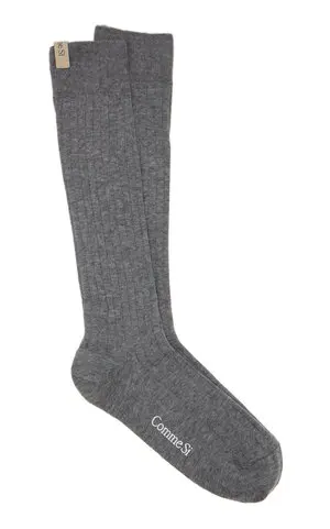 Comme Si The Tall Yves Cotton Socks - Grey