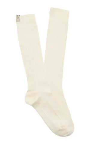 Comme Si The Tall Yves Cotton Socks - White