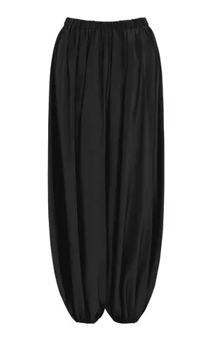 Aflalo Lolana Silk Tapered Pants - Black
