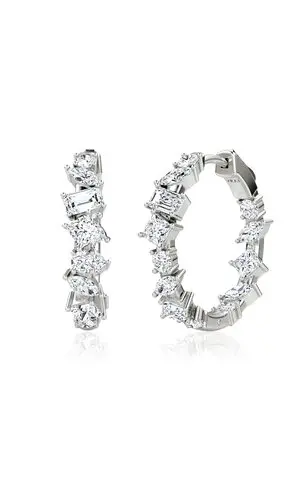 VRAI 14k White Gold Lab-grown Diamond Hoop Earrings