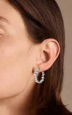 VRAI 14k White Gold Lab-grown Diamond Hoop Earrings