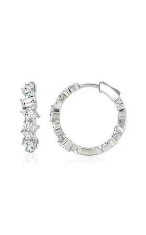 VRAI 14k White Gold Lab-grown Diamond Hoop Earrings