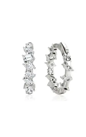 VRAI 14k White Gold Lab-grown Diamond Hoop Earrings