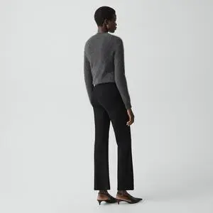 Theory Kick Pant In Crepe Knit - Black
