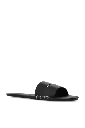 JW Anderson Leather Slides - Black