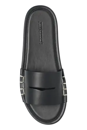 JW Anderson Leather Slides - Black