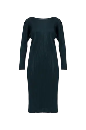 Issey Miyake Pleated Midi Dress - Green