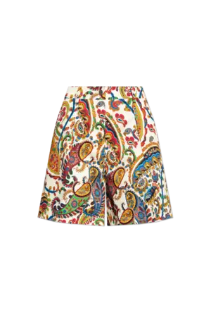 Etro Patterned High-waisted Shorts - Multicolour