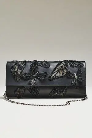 Deepa Gurnani Monarch Beaded Clutch
