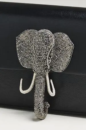 Deepa Gurnani Beaded Elephant Clutch