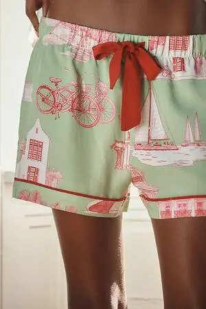 KATIE KIME City Toile Pajama Short Set - Florida