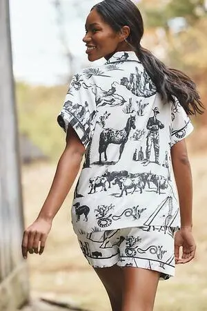 KATIE KIME City Toile Pajama Short Set