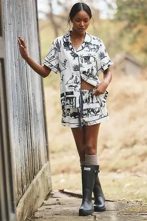 KATIE KIME City Toile Pajama Short Set