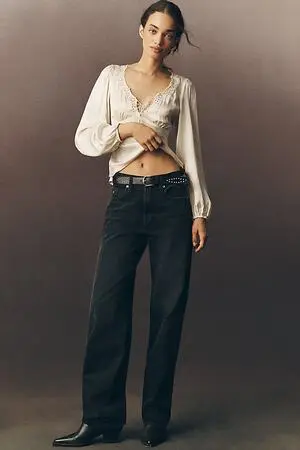 AMO Annette Mid-rise Wide-leg Jeans - Spark