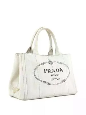 Prada Canapa Convertible Denim Mini Tote Bag