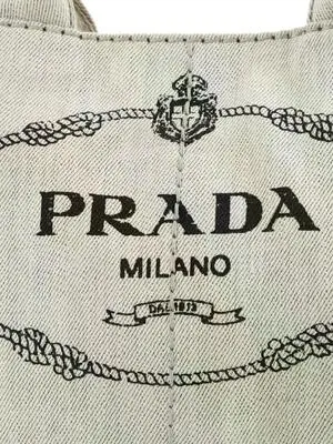 Prada Canapa Convertible Denim Mini Tote Bag