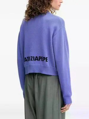 Patrizia Pepe Embroidered-logo Crew Neck Sweater