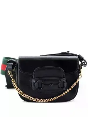 Gucci Horsebit 1955 Flap Wallet With Strap - Black