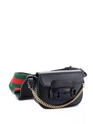 Gucci Horsebit 1955 Flap Wallet With Strap - Black