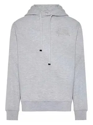 Etro Embroidered-logo Hoodie - Grey