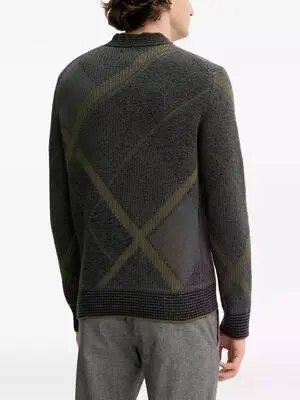 Marc O'polo Argyle Pattern Textured Knit Sweater