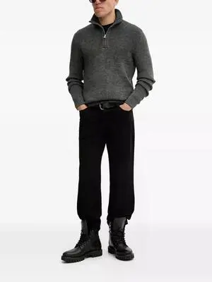 Marc O'polo Half-zip High Neck Sweater - Grey