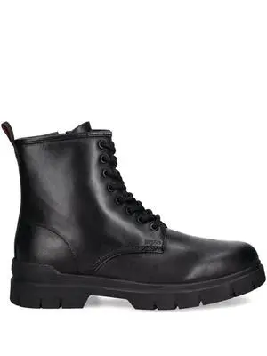 Hugo Lace-up Zip Boots - Black