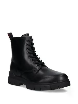 Hugo Lace-up Zip Boots - Black