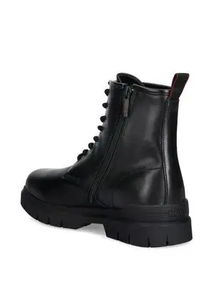 Hugo Lace-up Zip Boots - Black