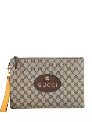Gucci Neo Vintage Gg Coated Canvas Wristlet Pouch