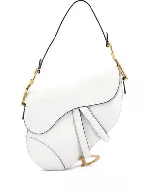 Dior Saddle Handbag With Strap - White