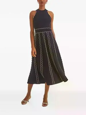 Cara Cara Rosendale Scalloped Knitted Midi Dress