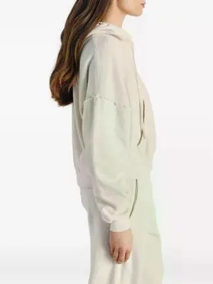 American Vintage Zip-up Textured Terry Hoodie - Neutrals