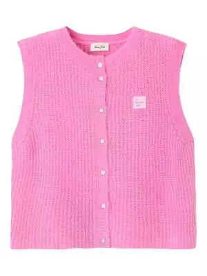 American Vintage East Sleeveless Buttoned Cardigan - Pink