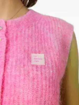 American Vintage East Sleeveless Buttoned Cardigan - Pink