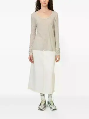 American Vintage Long-sleeved Scoop-neck T-shirt - Neutrals