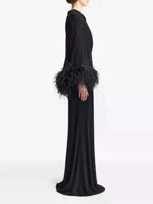 16Arlington Adelar Feather-trim Gown