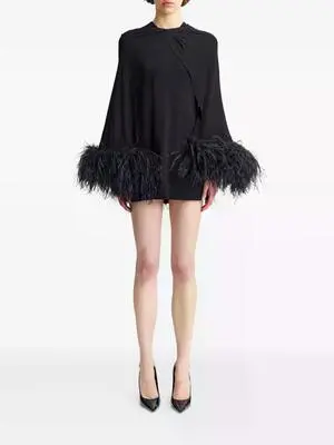 16Arlington Feather Trim Mini Dress