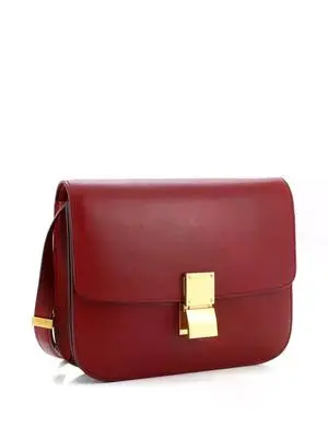Celine Classic Box Smooth Leather Medium Bag - Red