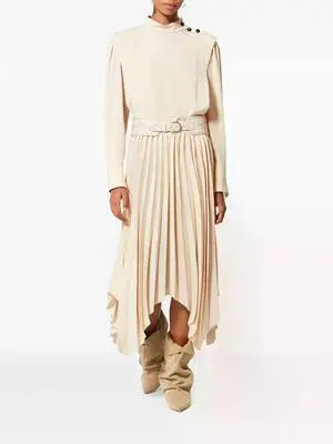 Isabel Marant Étoile Long Pleated Crepe Skirt - Neutrals