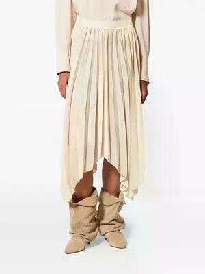 Isabel Marant Étoile Long Pleated Crepe Skirt - Neutrals