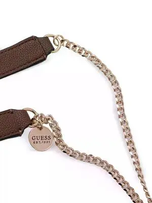 Guess Monogram Chain Satchel - Brown