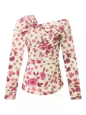 Isabel Marant Étoile Danka Printed Off-shoulder Top - Neutrals